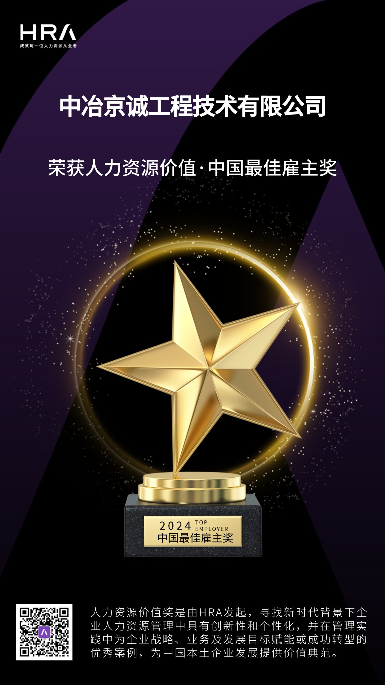 中冶京诚荣获2024年度HRA“中国最佳雇主奖”-中冶京诚 CERI